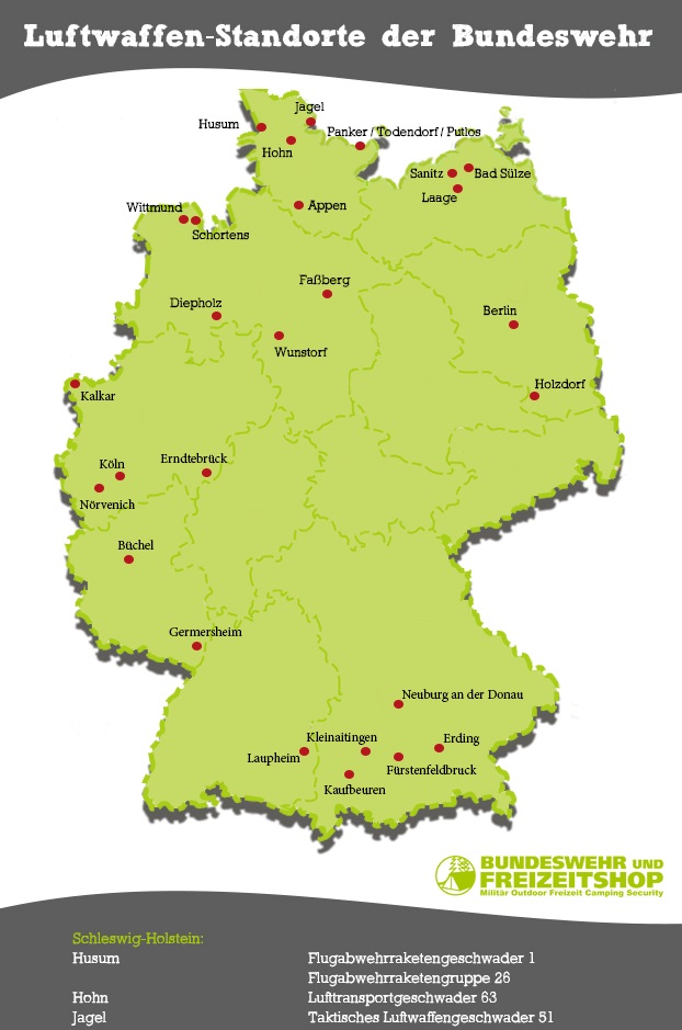 Die Standorte der Luftwaffe der Bundeswehr | BW Online Shop - Magazin