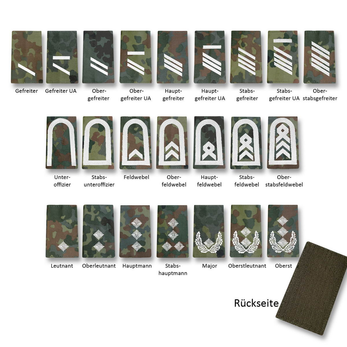 Bundeswehr Rangabzeichen Heer mit KLETT im Bundeswehr und Freizeitshop